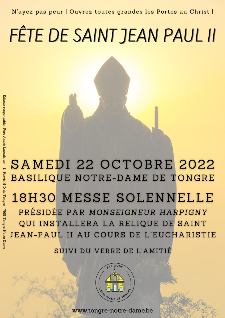 Fête de saint Jean-Paul II - Diocèse de Tournai