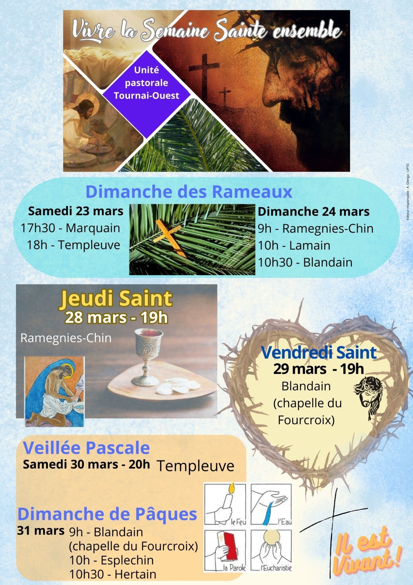 Vivre la Semaine Sainte et Pâques dans vos paroisses - Diocèse de Tournai