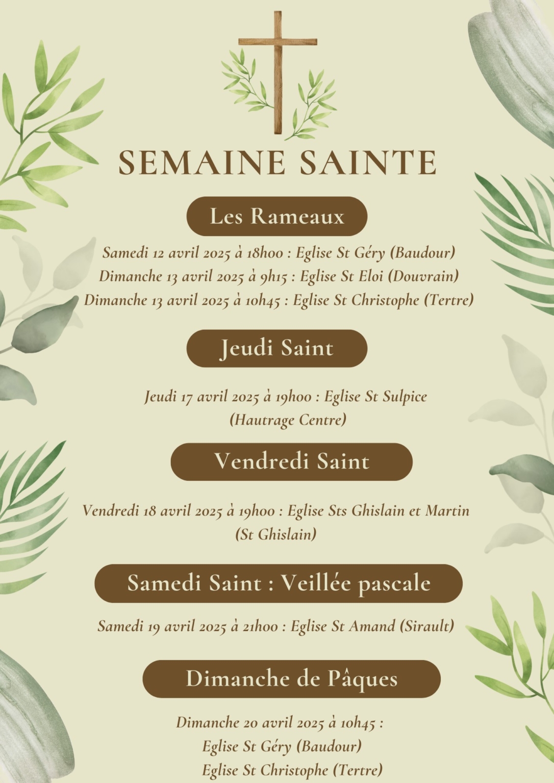 Vivre la Semaine Sainte et Pâques dans vos paroisses - Diocèse de Tournai