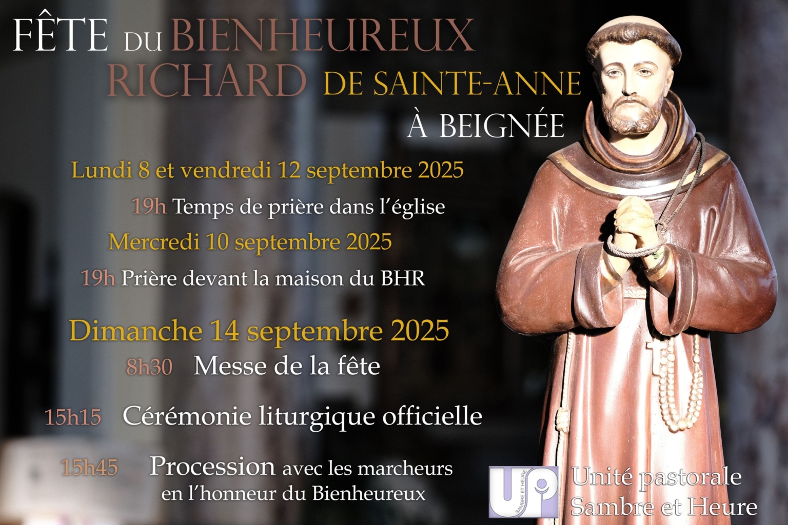 Beignée : fête du bienheureux Richard de Sainte-Anne - Diocèse de Tournai